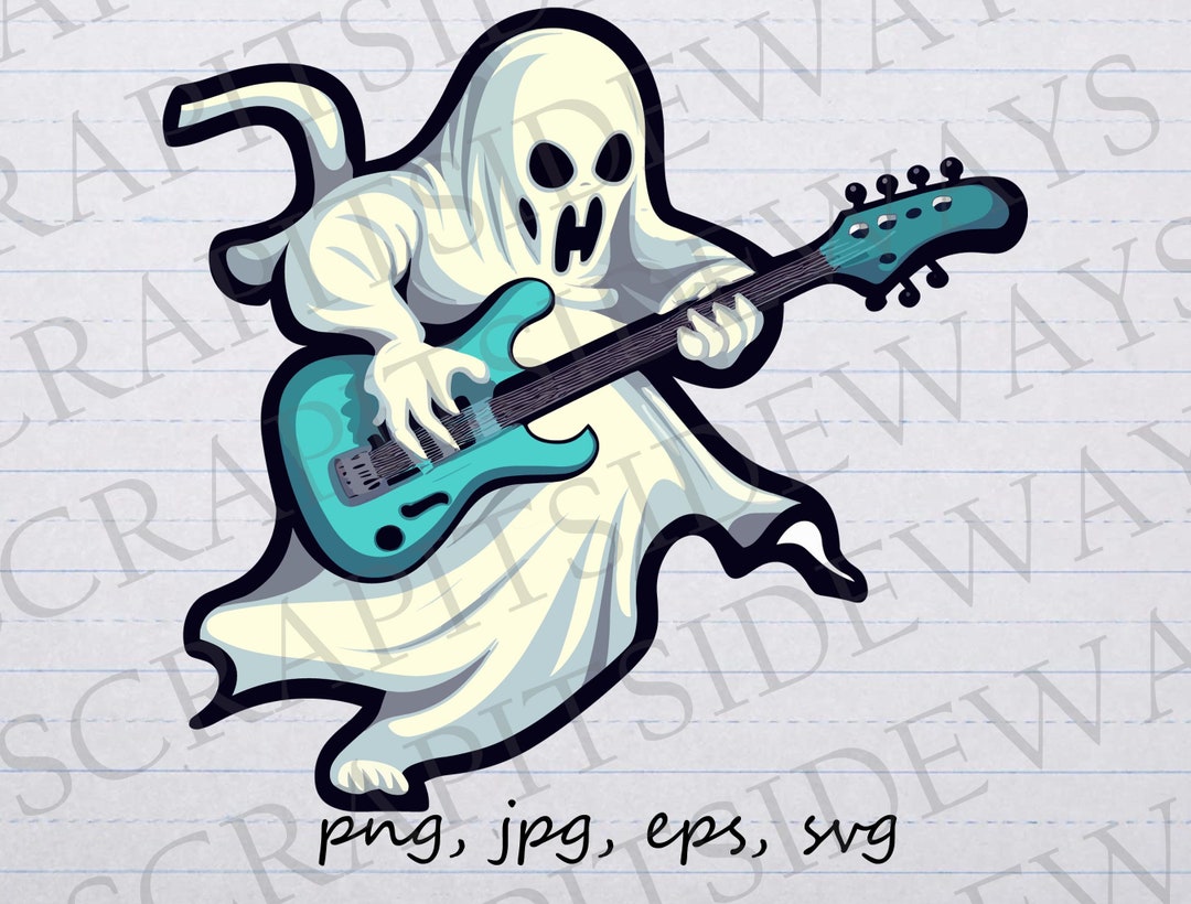 Rock N Roll Ghost Clip Art Clipart Vector Graphic Svg Png Jpg Eps ...