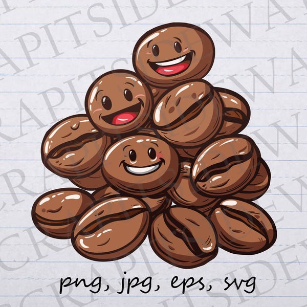 Coffee Beans Clipart - Etsy