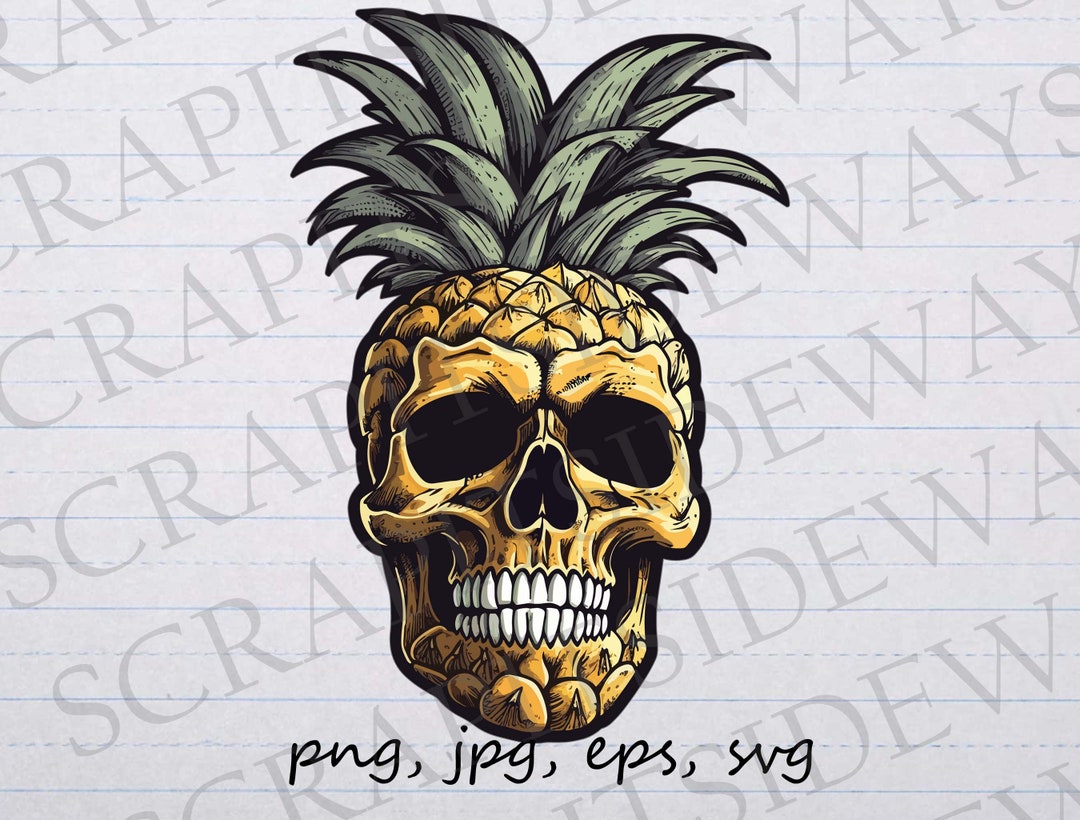Pineapple Skull Clip Art Clipart Vector Graphics Svg Png Jpg Eps ...