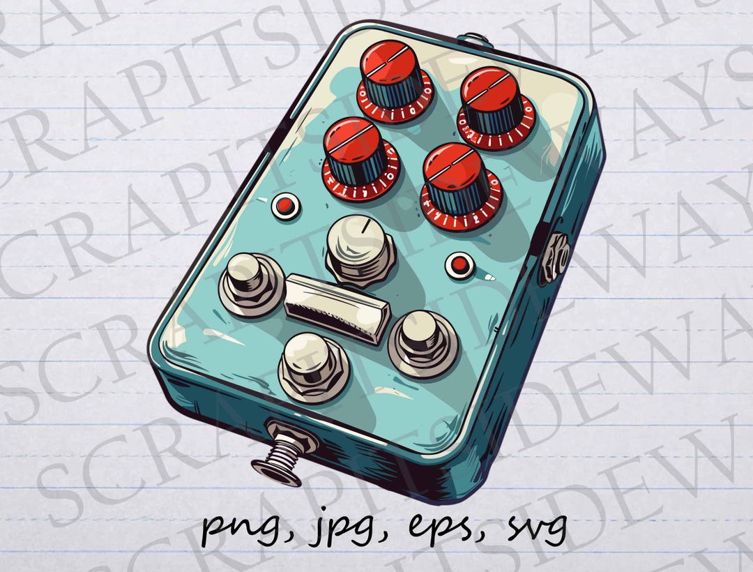 Guitar Pedal Clip Art Clipart Vector Graphic Svg Png Jpg Eps, Guitar ...