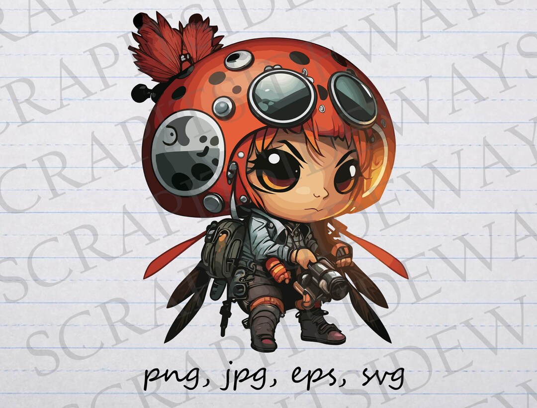 Lady Bug Space Pirate 2 Clipart Vector Graphic Svg Png Jpg Eps Cute ...
