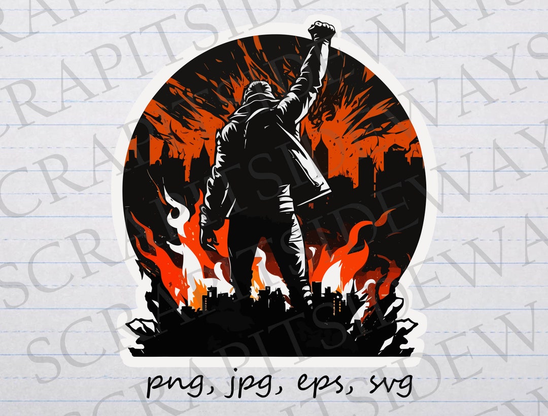 Anarchist Clipart Vector Graphic Svg Png Jpg Eps Protester - Etsy