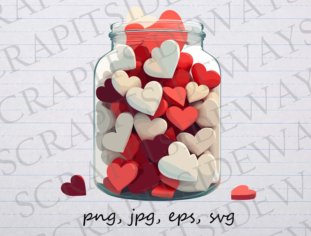 Jar of Hearts Clipart Vector Graphic Svg Png Jpg Eps Sticker Design ...