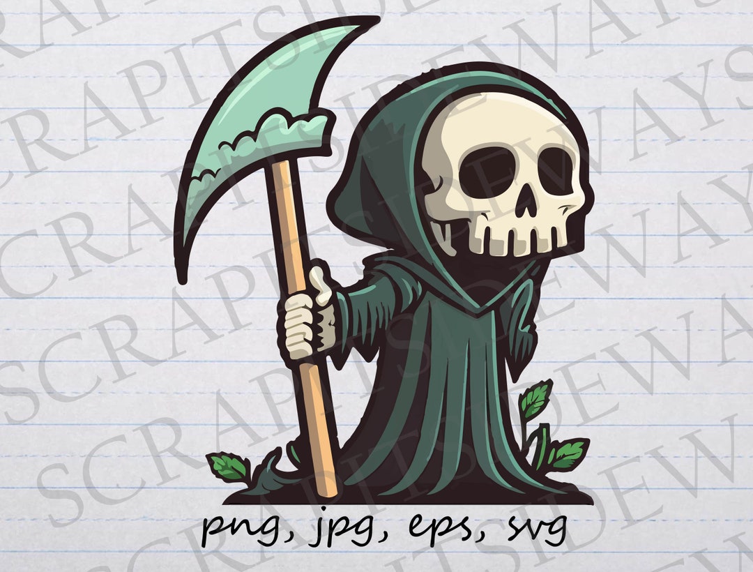 Cute Grim Reaper Clipart Vector Graphic Svg Png Jpg Eps Cute Death ...