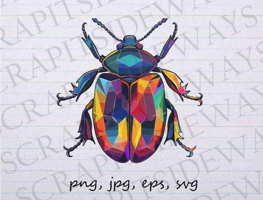 Colorful Gemstone Beetle Clipart Vector Graphic Svg Png Jpg Eps Crystal ...