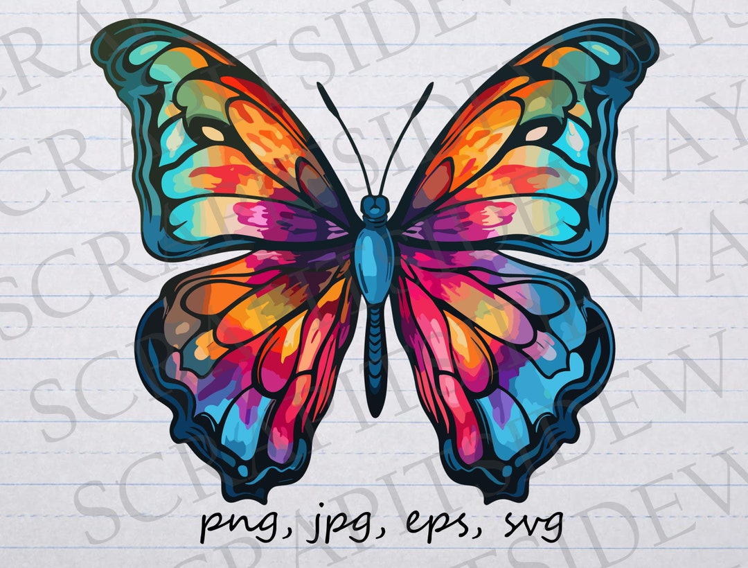 Colorful Monarch Butterfly Clipart Vector Graphic Svg Png Jpg Eps ...