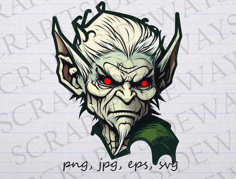 Evil Elf Clipart Vector Graphic Svg Png Jpg Eps Fantasy - Etsy Israel
