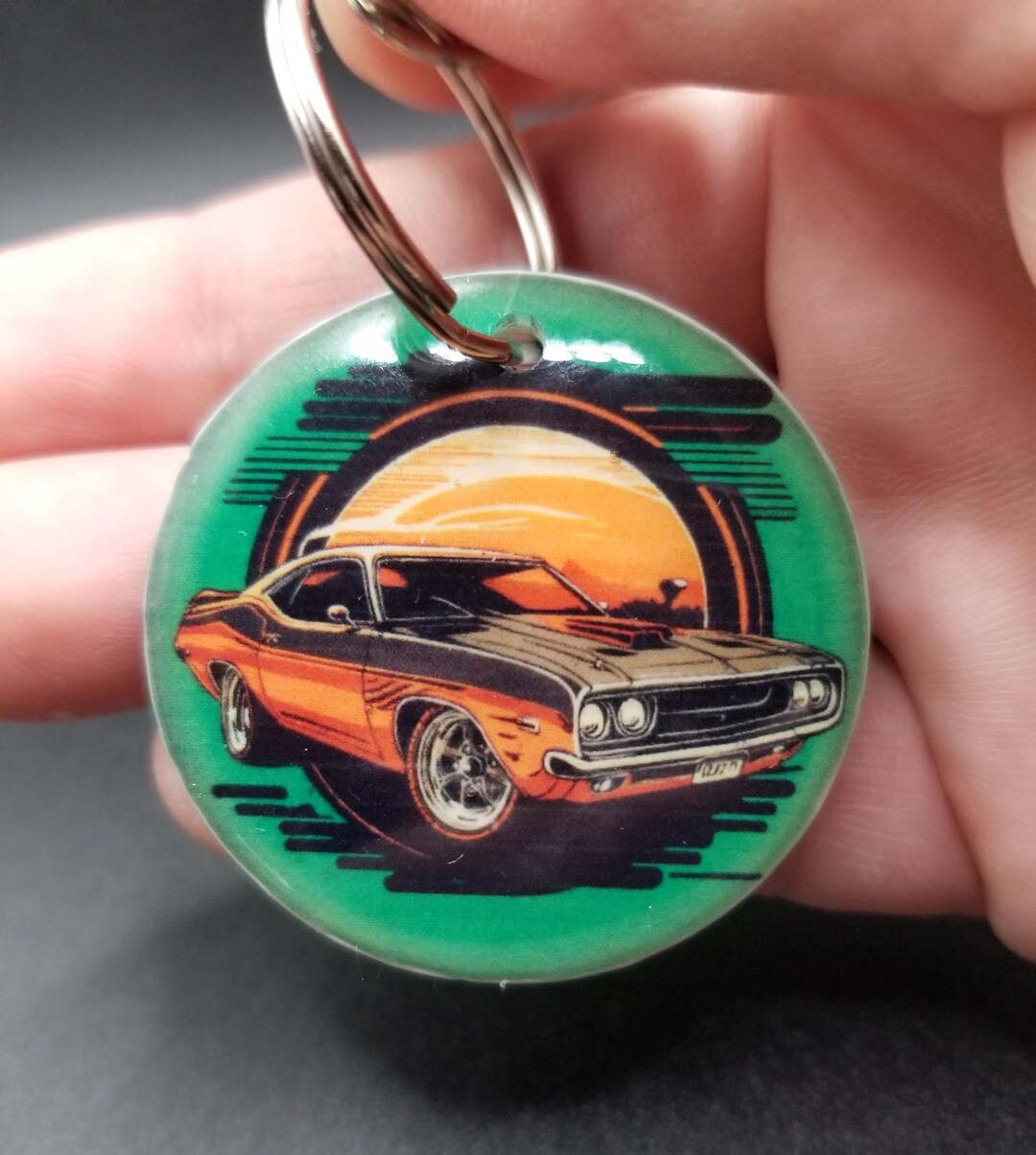Vintage Muscle Car Keychain, Retro Car Keychain, 3D Printed Keychain ...
