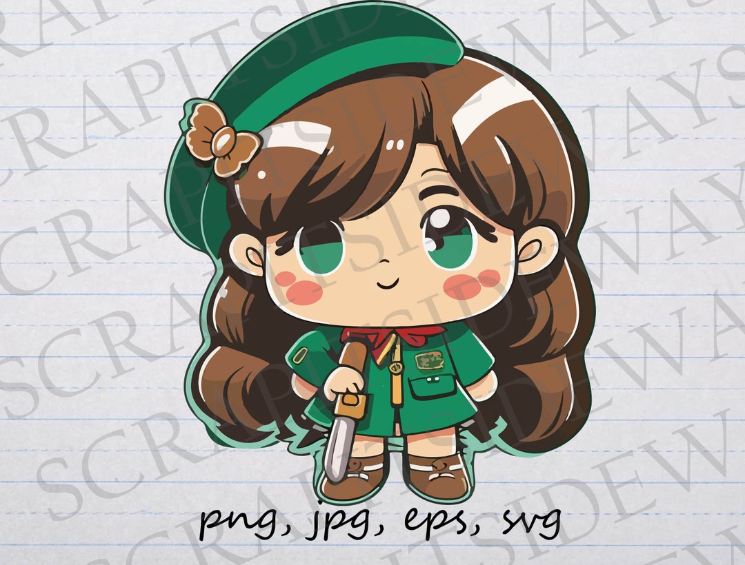 Cute Girl Guide Clipart Vector Graphic Svg Png Jpg Eps Girl Scout ...