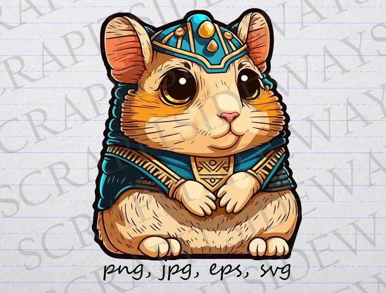 Hamster Egyptian Pharaoh Clipart Vector Graphic Svg Png Jpg - Etsy