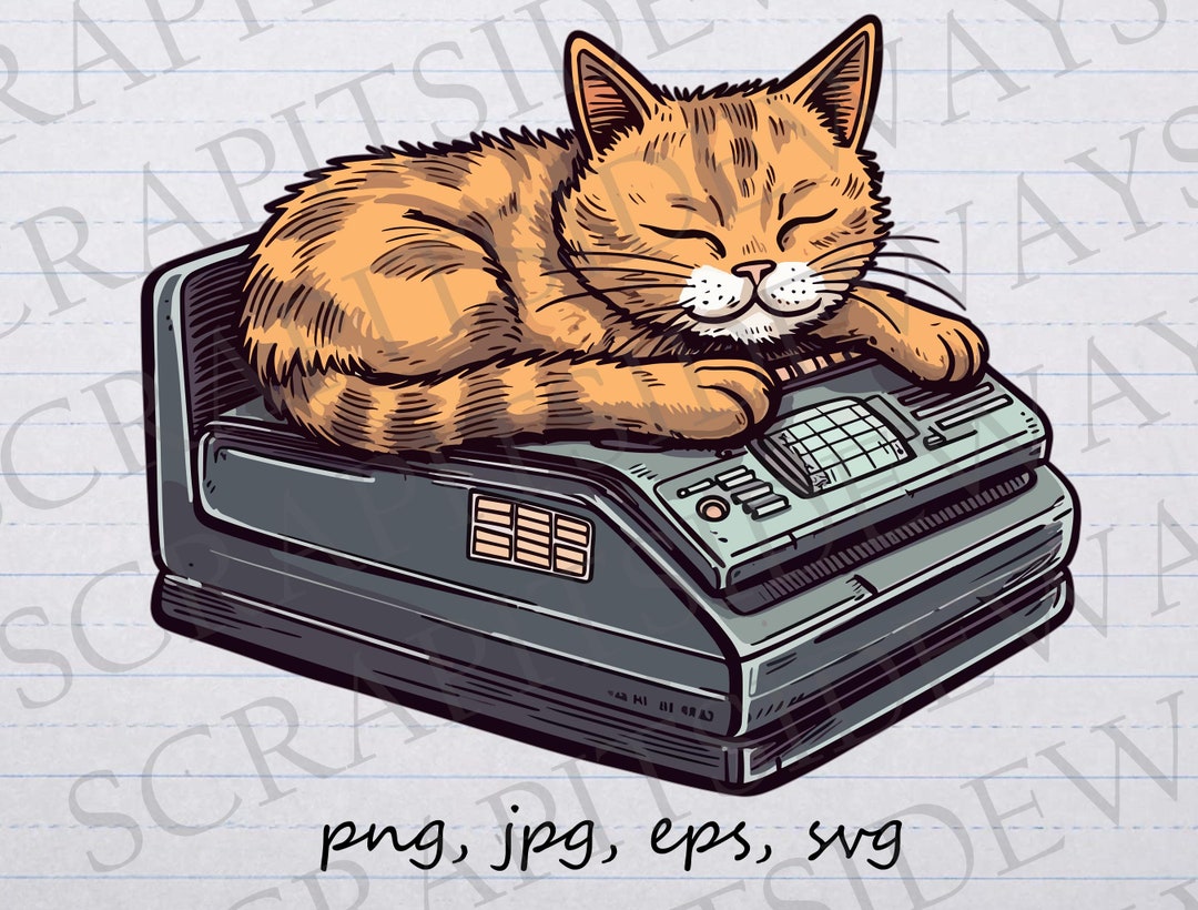 Cat on Cash Register Clipart Vector Graphic Svg Png Jpg Eps Kitty on ...