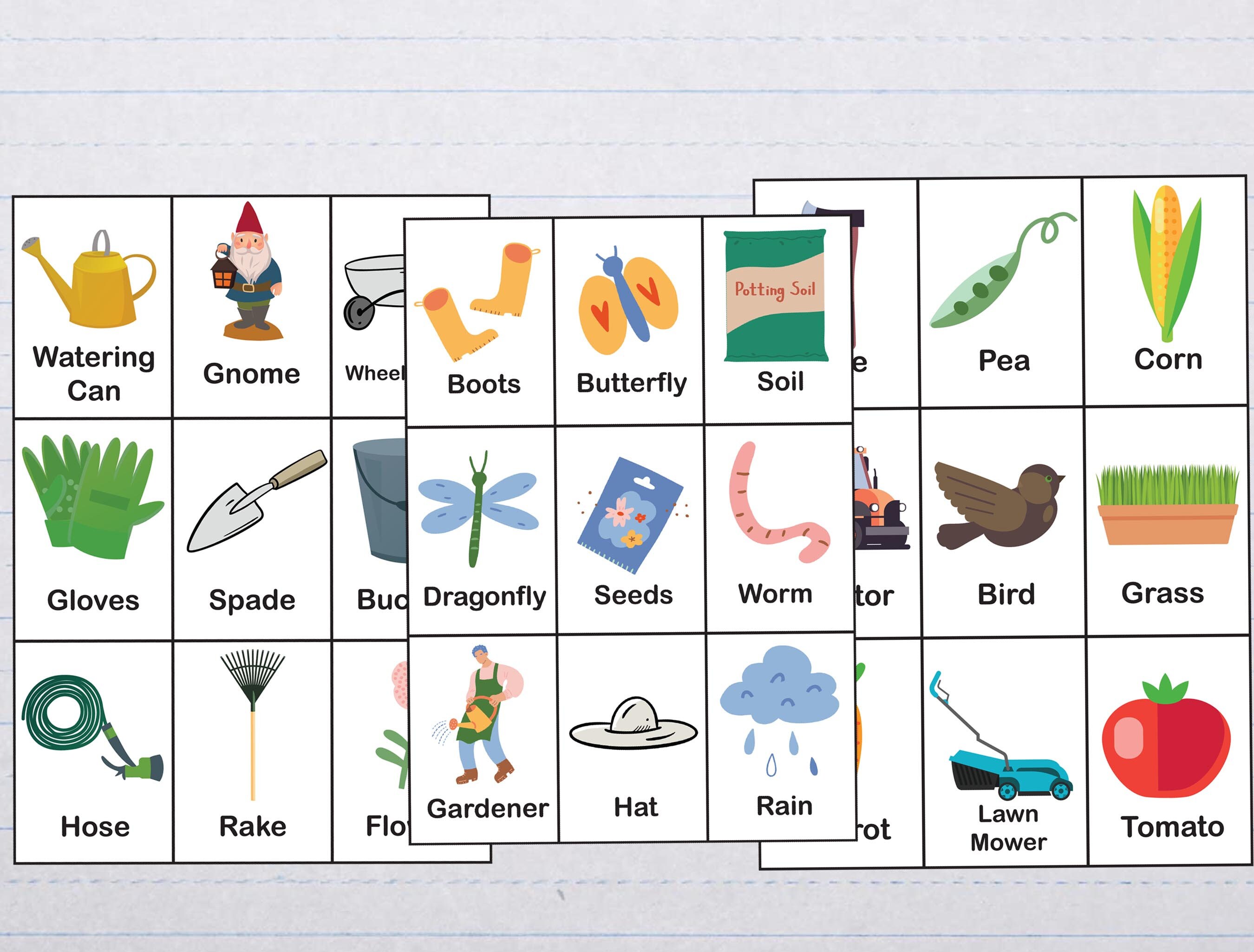 Set of 27 Spring Garden Flashcards Vocabulary Words Printable - Etsy