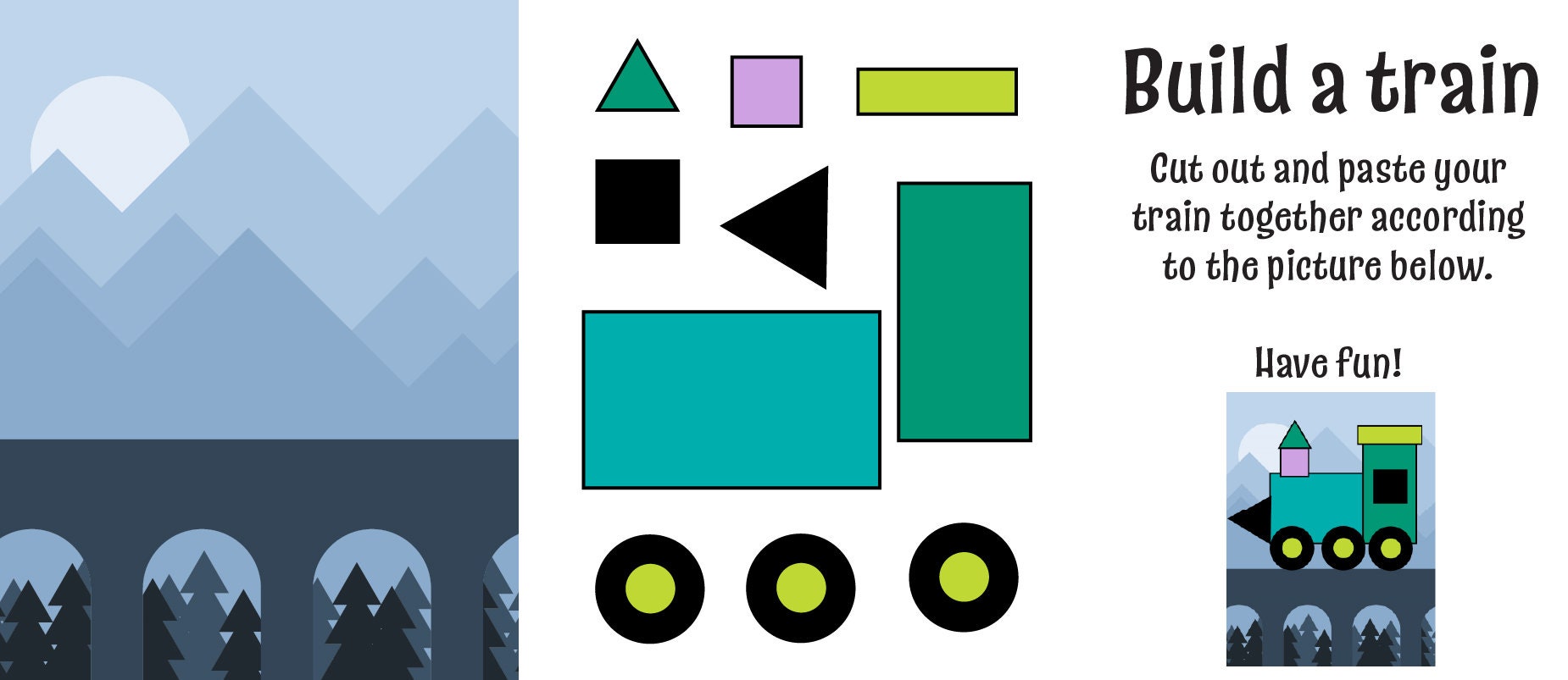 Build a Train Kids Printable Craft Instant Download Activity - Etsy