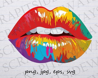 Cartoon Lips Clipart Cartoon Style Lips Cartoon Lips SVG - Etsy