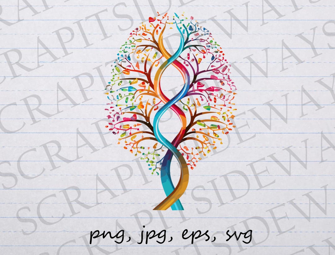DNA Tree Clipart Vector Graphic Svg Png Jpg Eps Sticker Design T-shirt ...