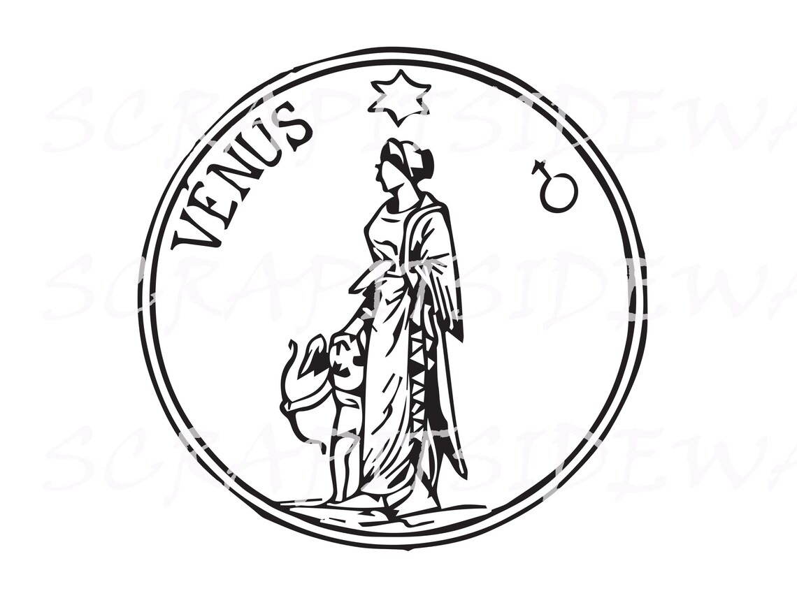 Venus Astrology Star Sign Logo Clipart Vector Graphic Digital Stamp Svg ...