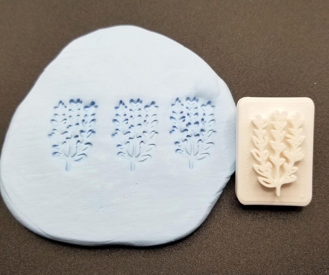 Thyme Leaf Mini Clay Stamp, Polymer Clay Stamp, Clay Embosser, Clay Embossing Tool, Pottery ...