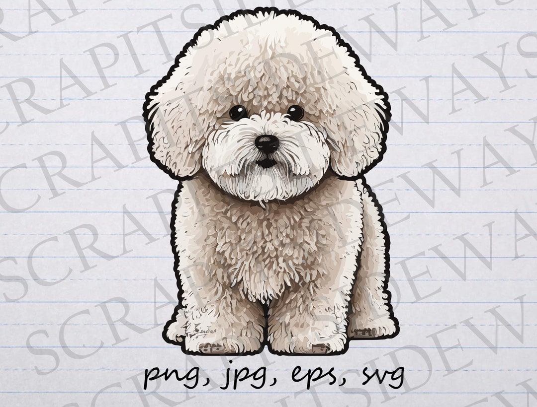 Cute Bichon Frise Clipart Vector Graphic Svg Png Jpg Eps POD Design Dog ...