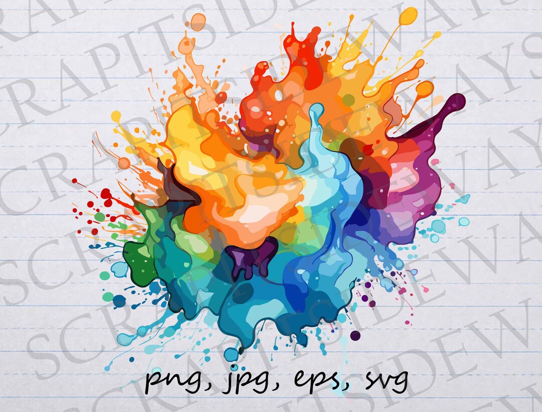 Watercolor Paint Splatter Clipart Vector Graphic Svg Png Jpg Eps ...