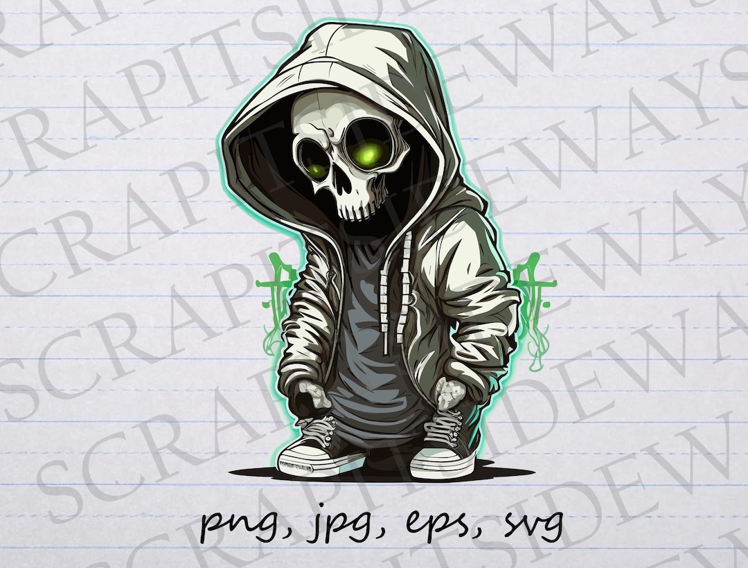 Hip Hop Skeleton Clipart Vector Graphic Svg Png Jpg Eps Sticker Design ...