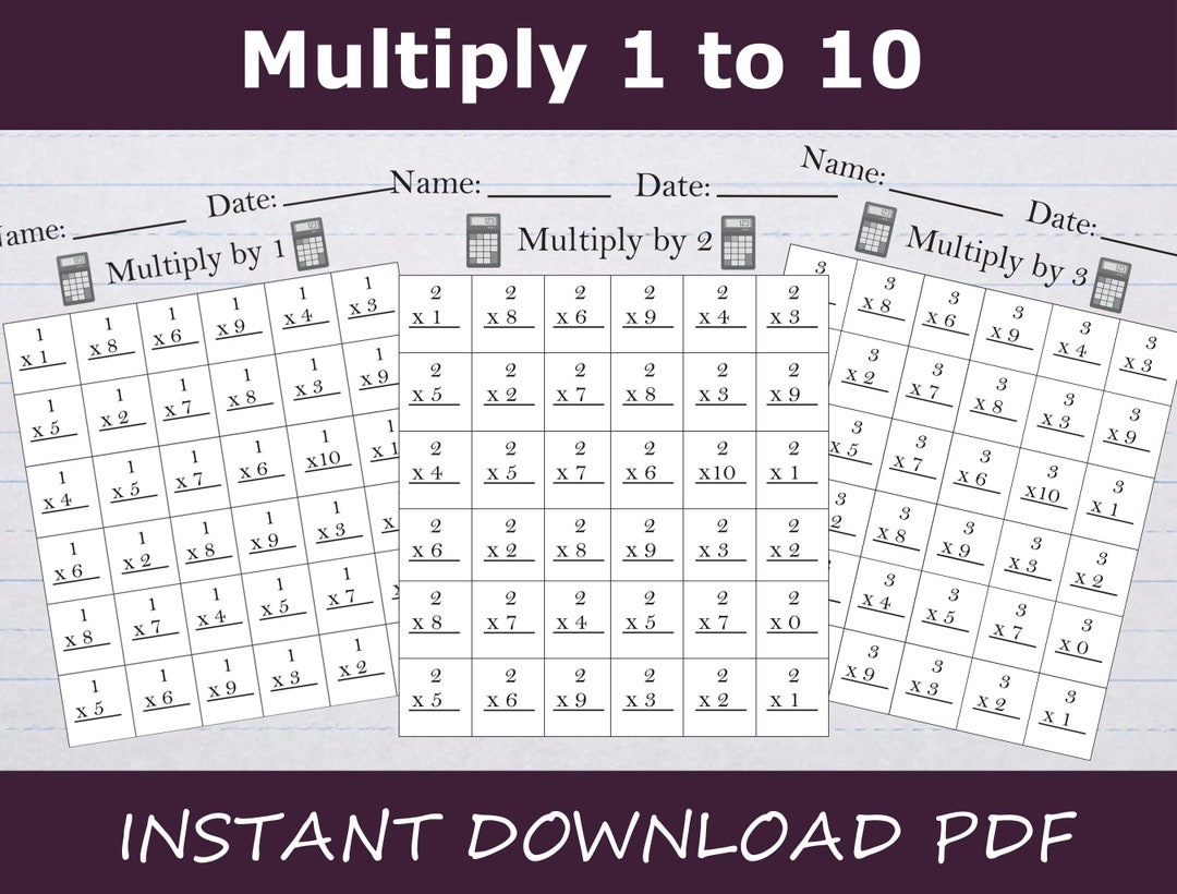 Multiplication Activities Math Printable Worksheets Instant Download ...