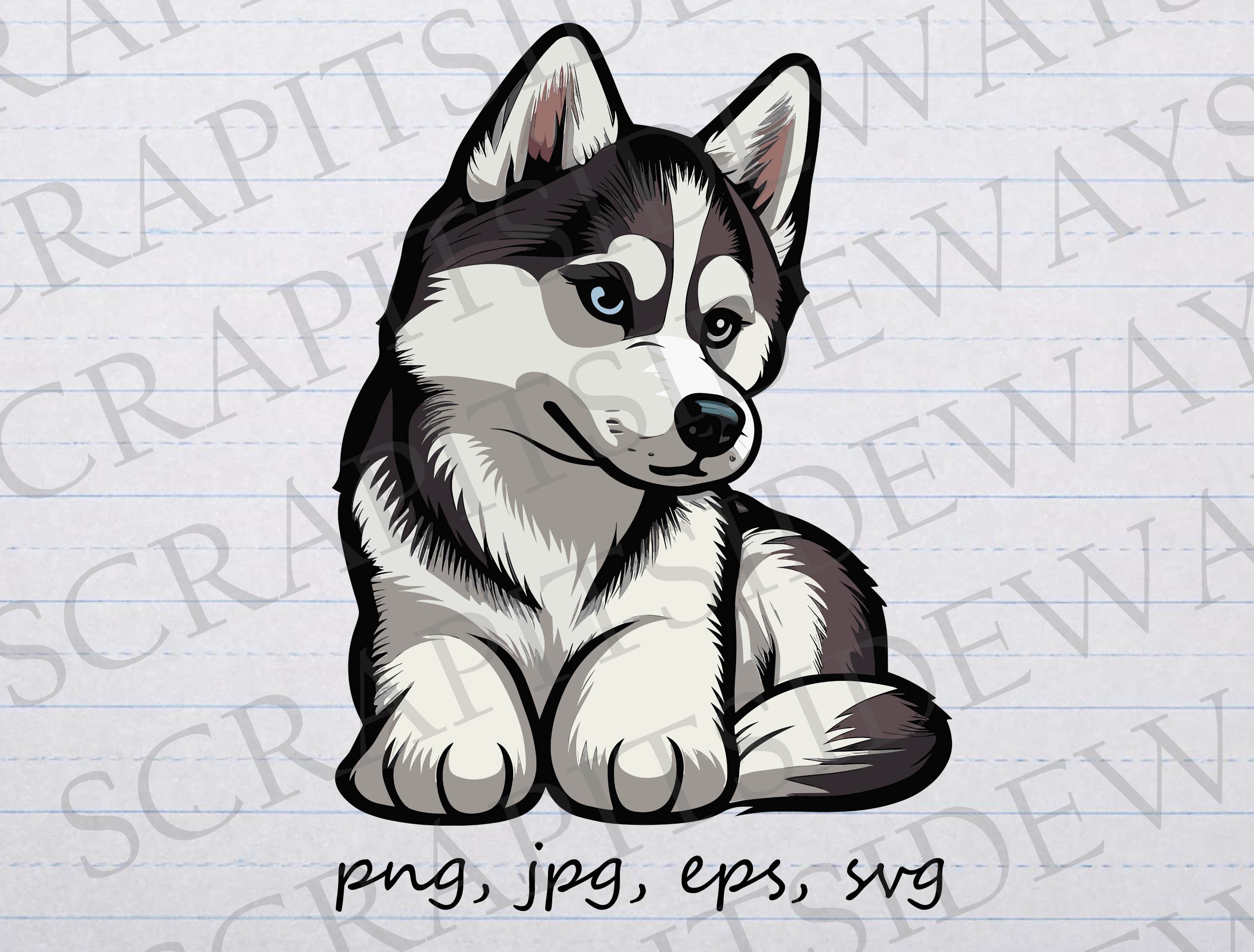 Cute Husky Clipart Vector Graphic Svg Png Jpg Eps Dog Puppy - Etsy