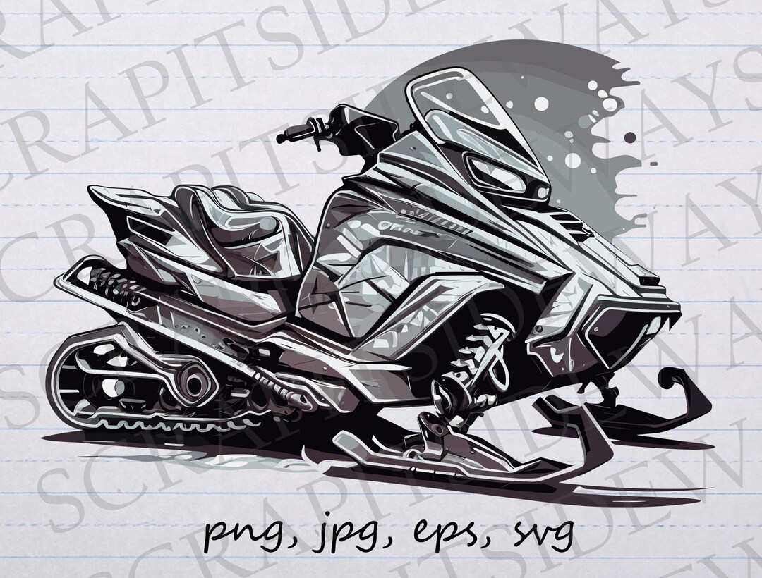 Snowmobile Clipart Vector Graphic Svg Png Jpg Eps Sled Snow Toy - Etsy