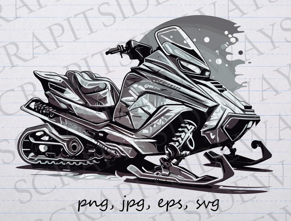 Snowmobile Clipart Vector Graphic Svg Png Jpg Eps Sled Snow Toy - Etsy