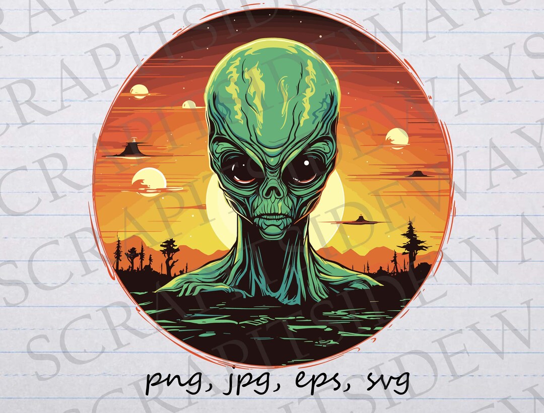 Scary Alien clip art clipart vectoriel svg png jpg eps sticker design t ...