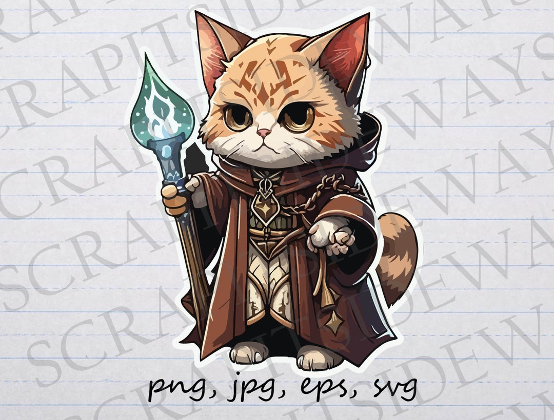 Cat Dungeon Master Dungeons and Dragons Clipart Vector Graphic Svg Png ...