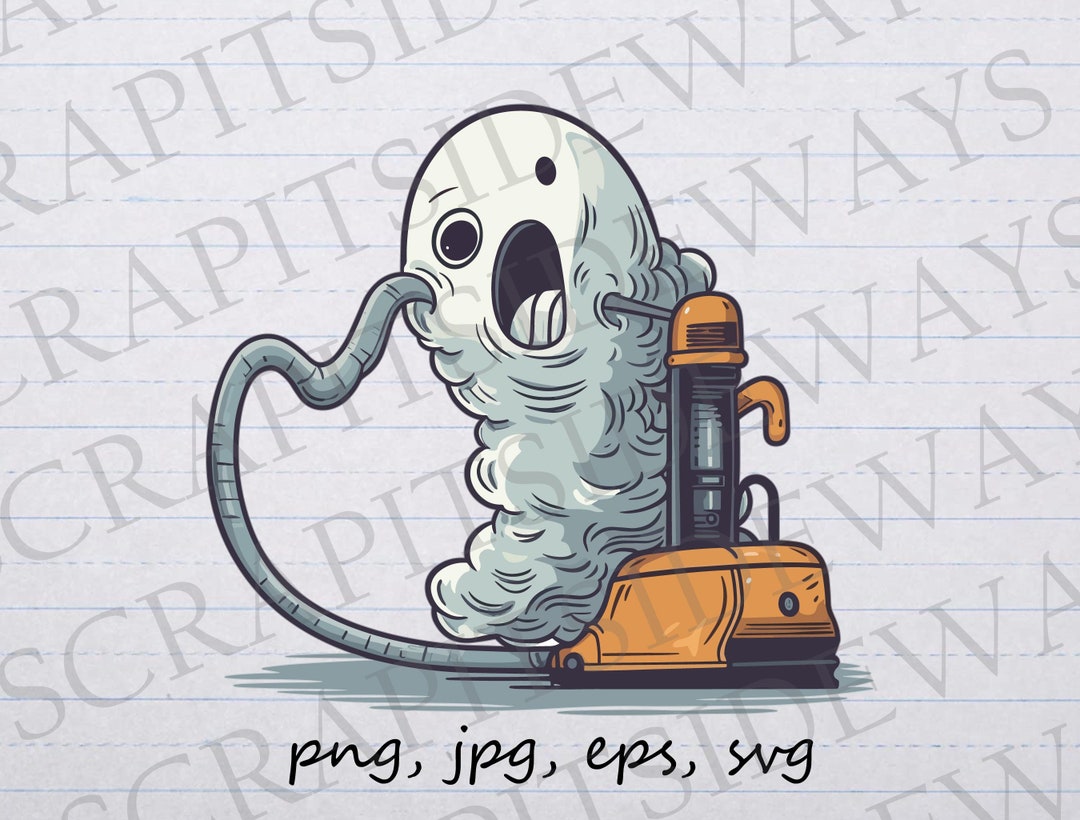 Ghost Being Sucked Into Vacuum Clip Art Clipart Vector Graphic Svg Png ...