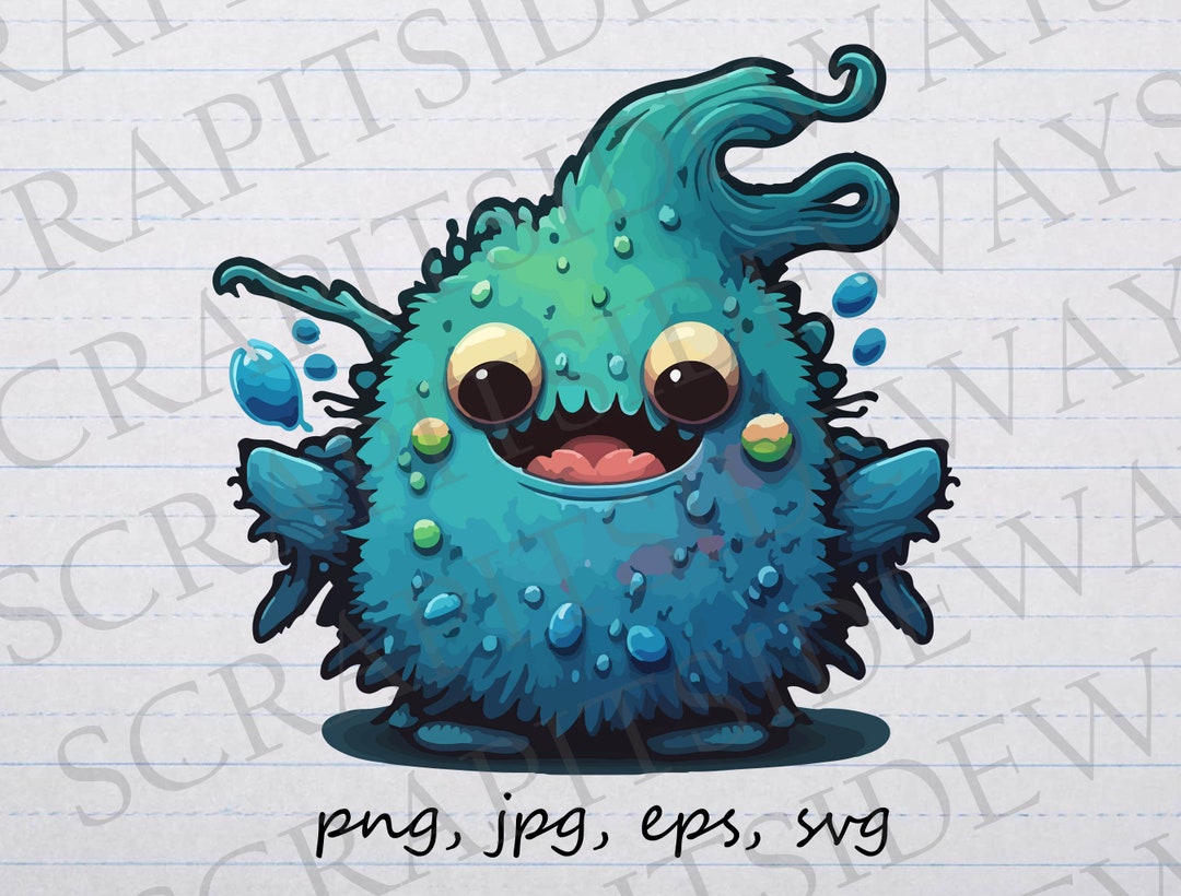Cute Blob Monster Clipart Vector Graphic Svg Png Jpg Eps Creepy Cute ...