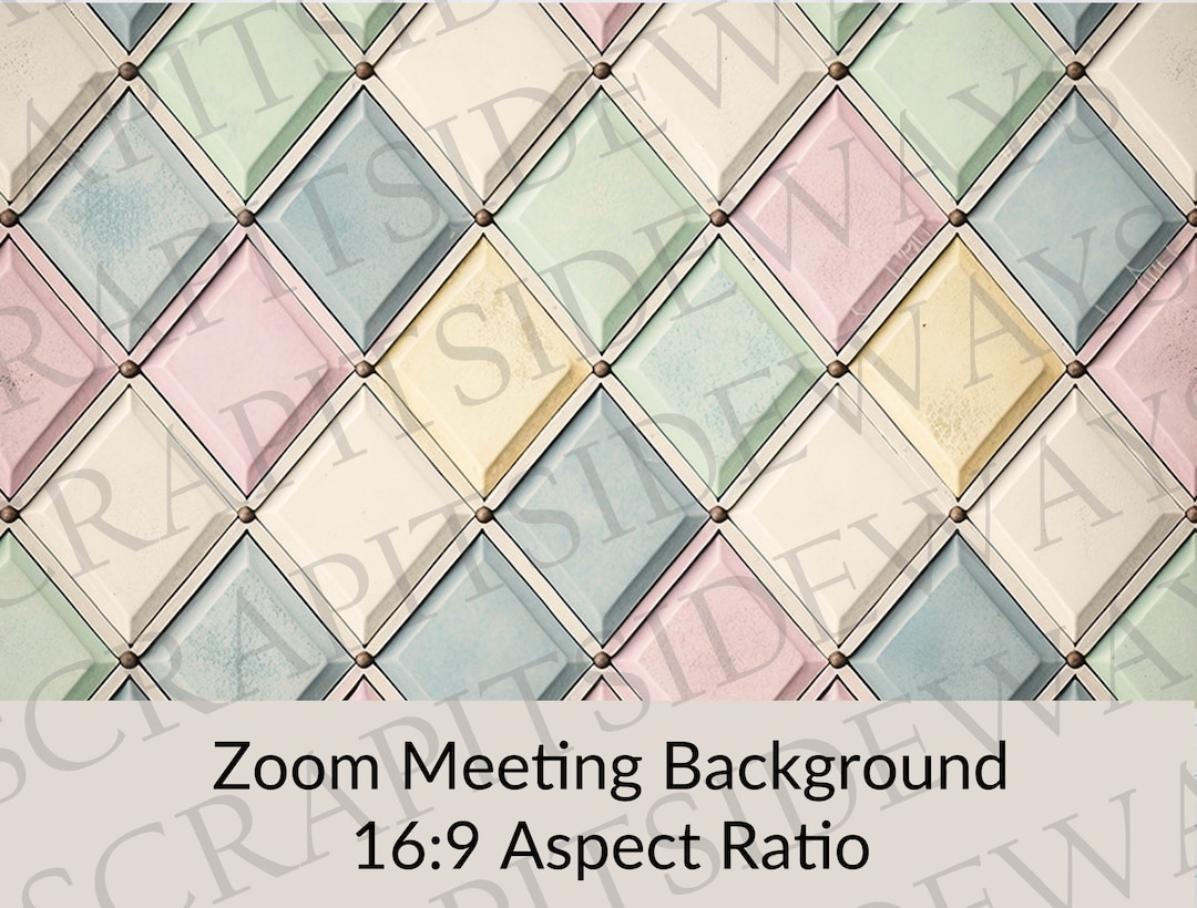 Pastel Tiles Zoom Meeting Background Skype Google Meet Digital Download ...