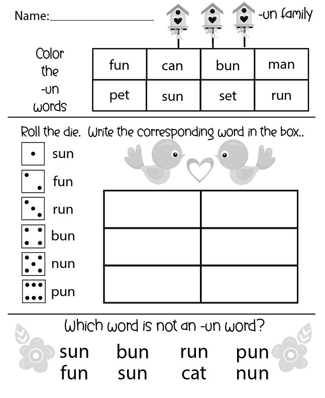 16 Page CVC Word Family Worksheets Printable Instant Download - Etsy