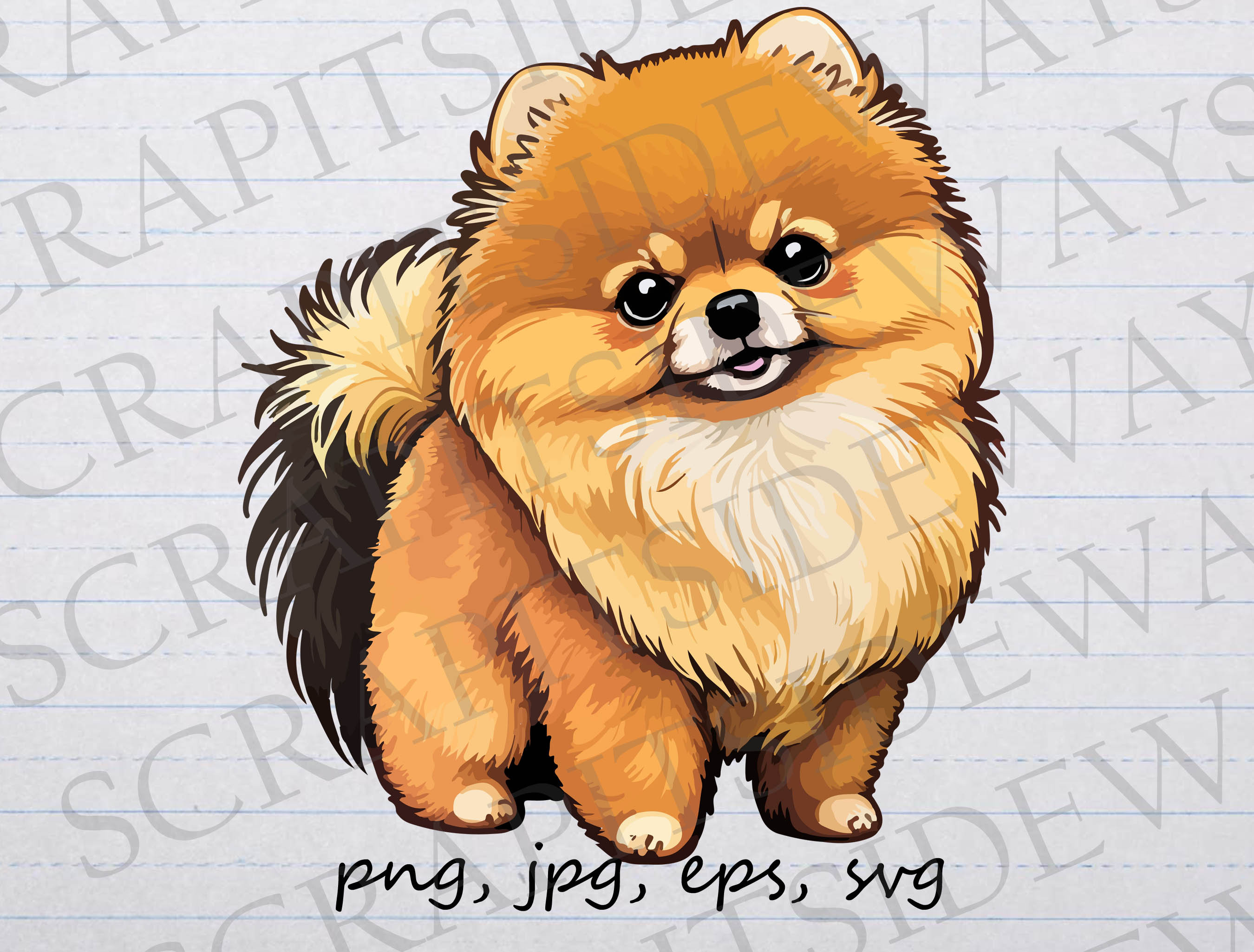 Cute Pomeranian Clipart Vector Graphic Svg Png Jpg Eps Pom Dog - Etsy