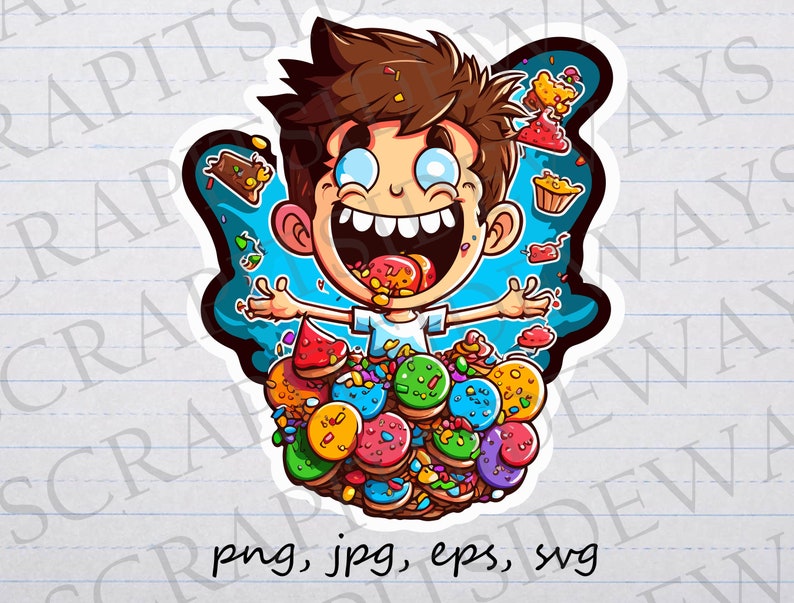 Candy Kid Clipart Vector Graphic Svg Png Jpg Eps Sugar High - Etsy Canada