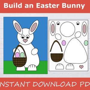 Build an Easter Bunny Kids Printable Craft Instant Download Activity ...