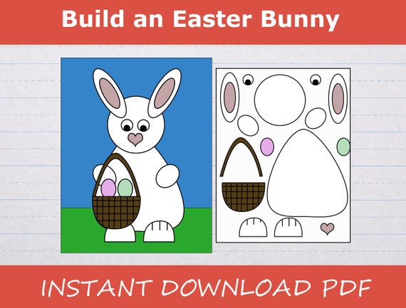 Build an Easter Bunny Kids Printable Craft Instant Download - Etsy Ireland