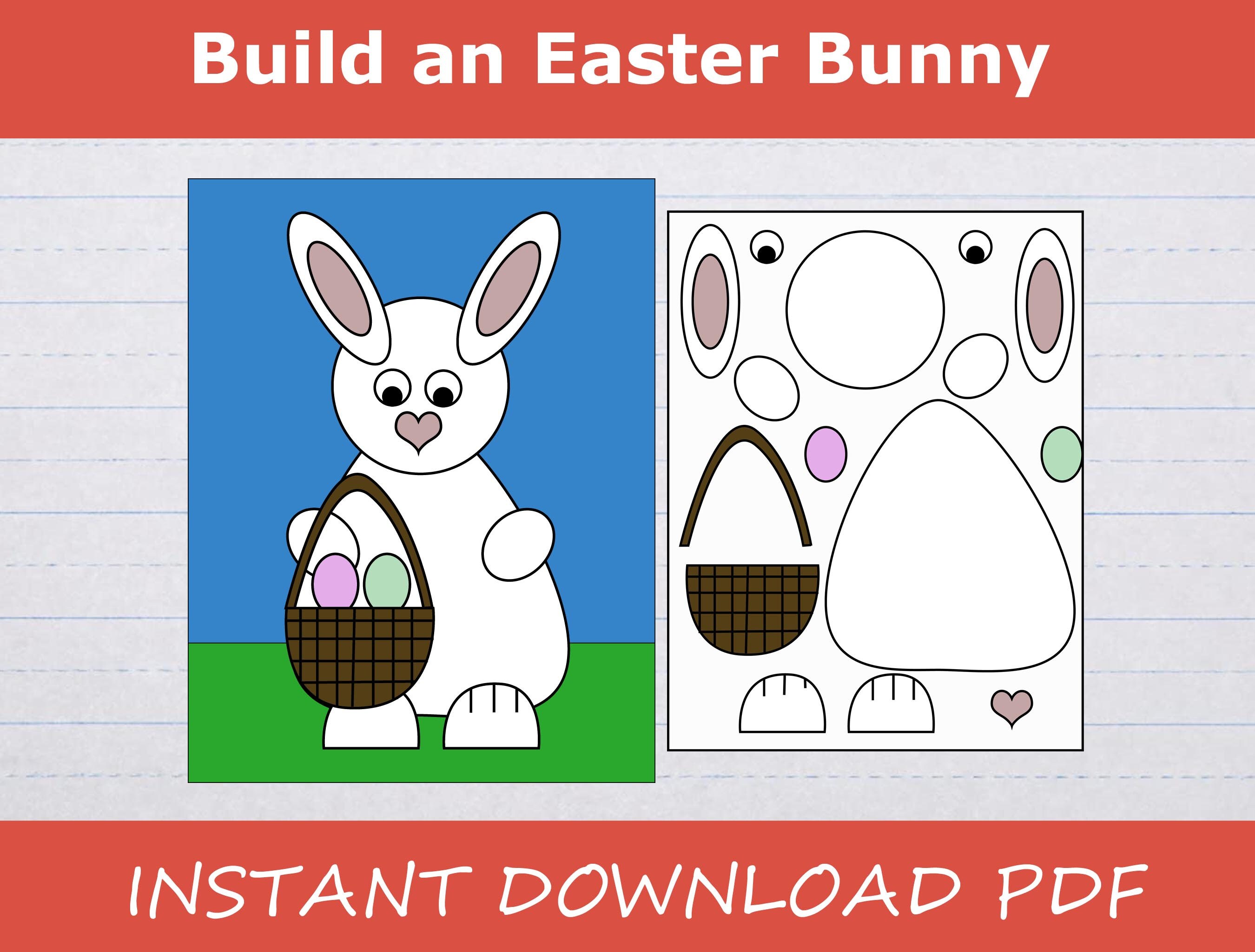 Build an Easter Bunny Kids Printable Craft Instant Download - Etsy