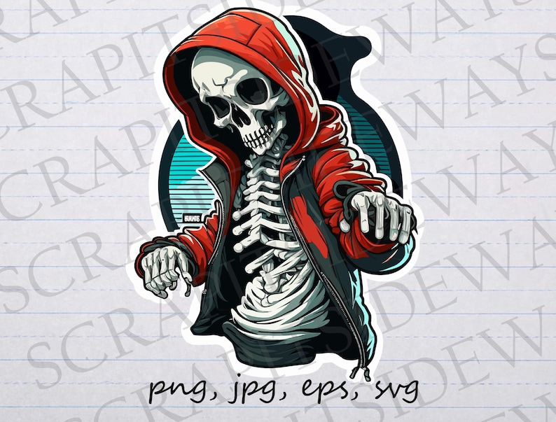 Hip Hop Skeleton 2 Clipart Vector Graphic Svg Png Jpg Eps - Etsy