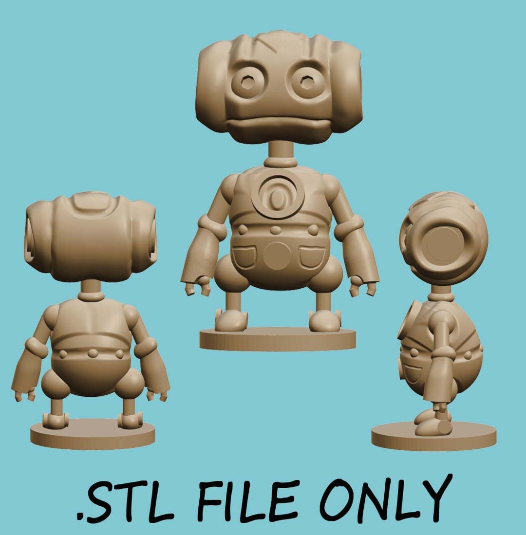Cute Robot STL File ONLY, Android, 3D Robot, 3D Printing File to Paint ...