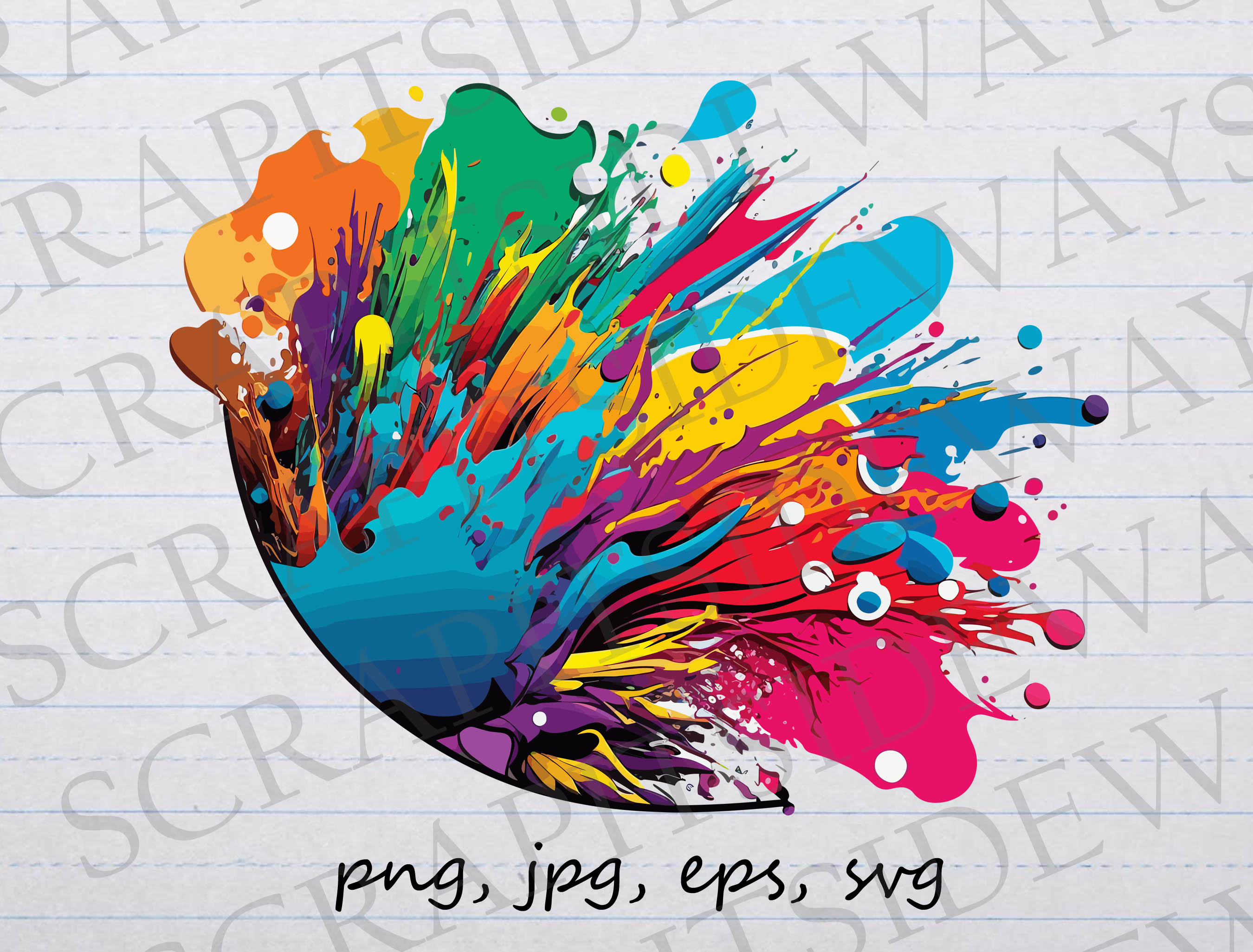 Paint Splatter Clipart Vector Graphic Svg Png Jpg Eps Spilled - Etsy