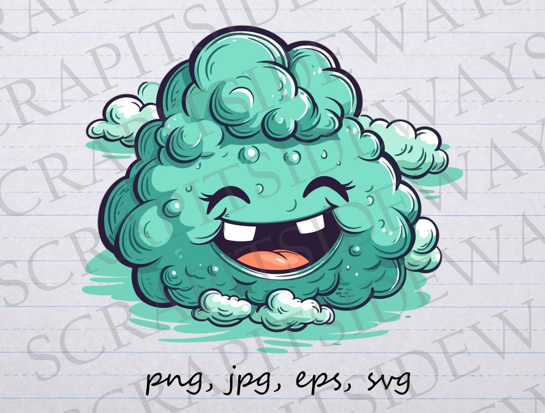 Smiling Cloud Clip Art Clipart Vector Graphic Svg Png Jpg Eps, Happy ...