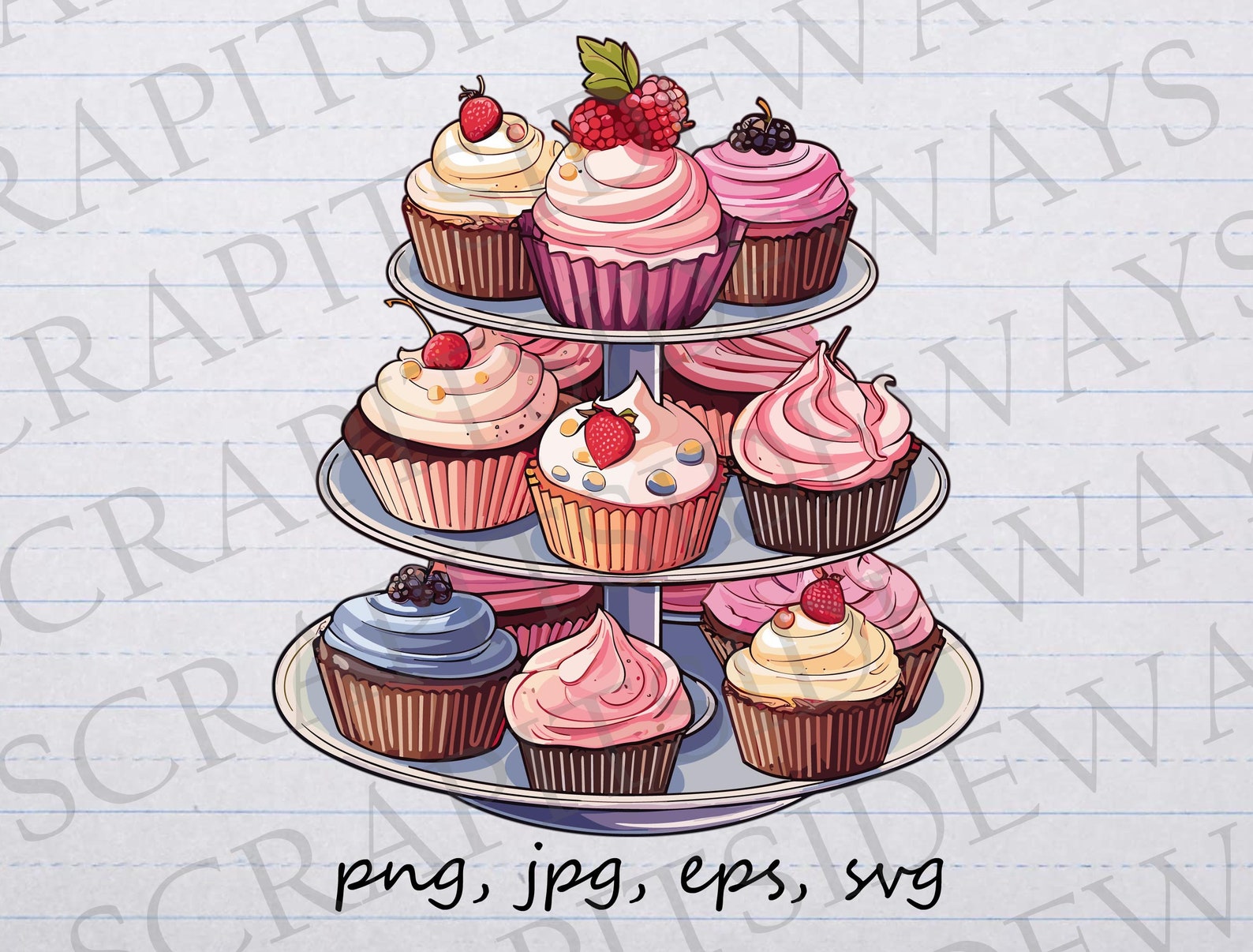 Cupcake Tray Clipart Vector Graphic Svg Png Jpg Eps Birthday, Cute Food ...