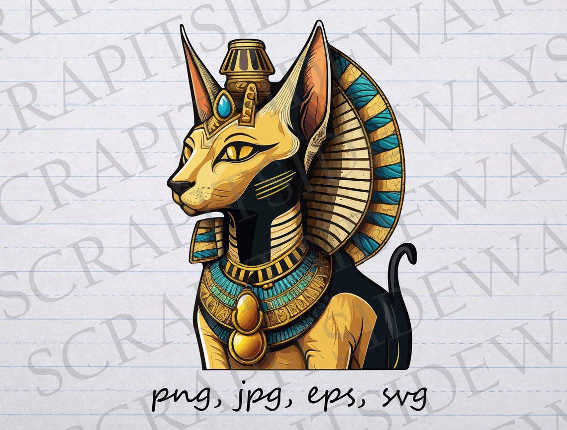 Ancient Egyptian Cat God Clipart Vector Graphic Svg Png Jpg Eps Egypt ...