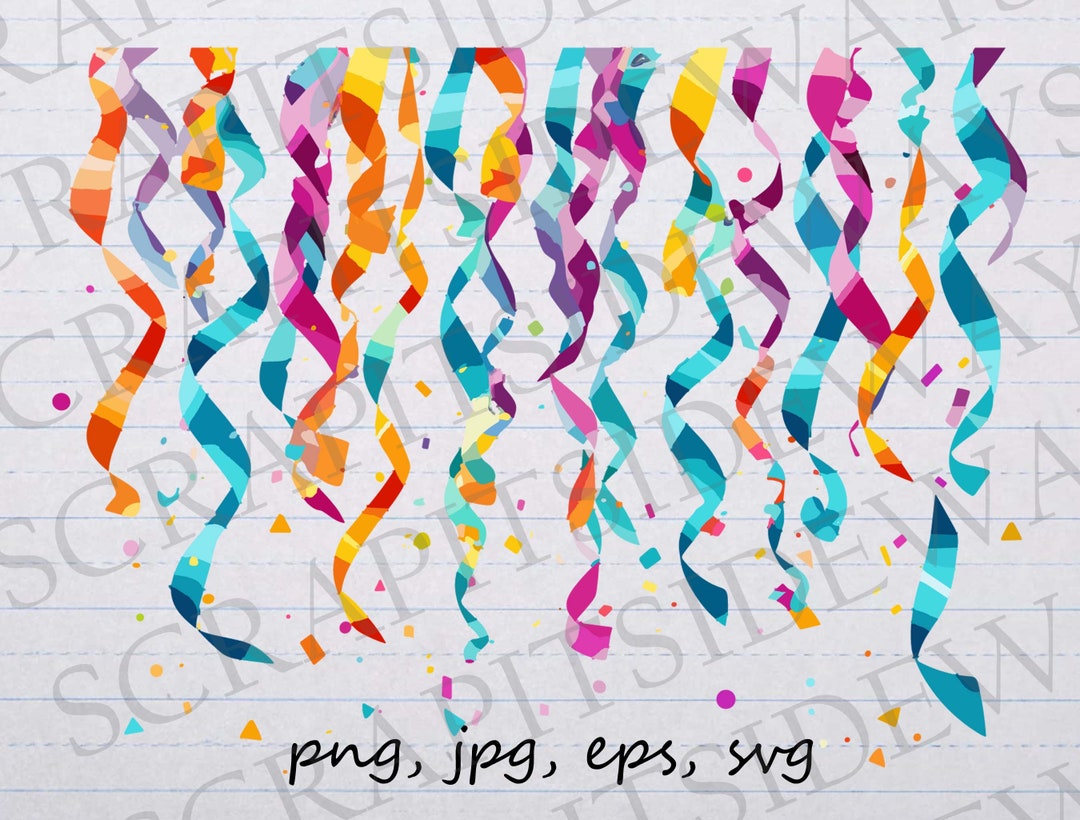 Colorful Streamers Clipart Vector Graphic Svg Png Jpg Eps Explosion ...