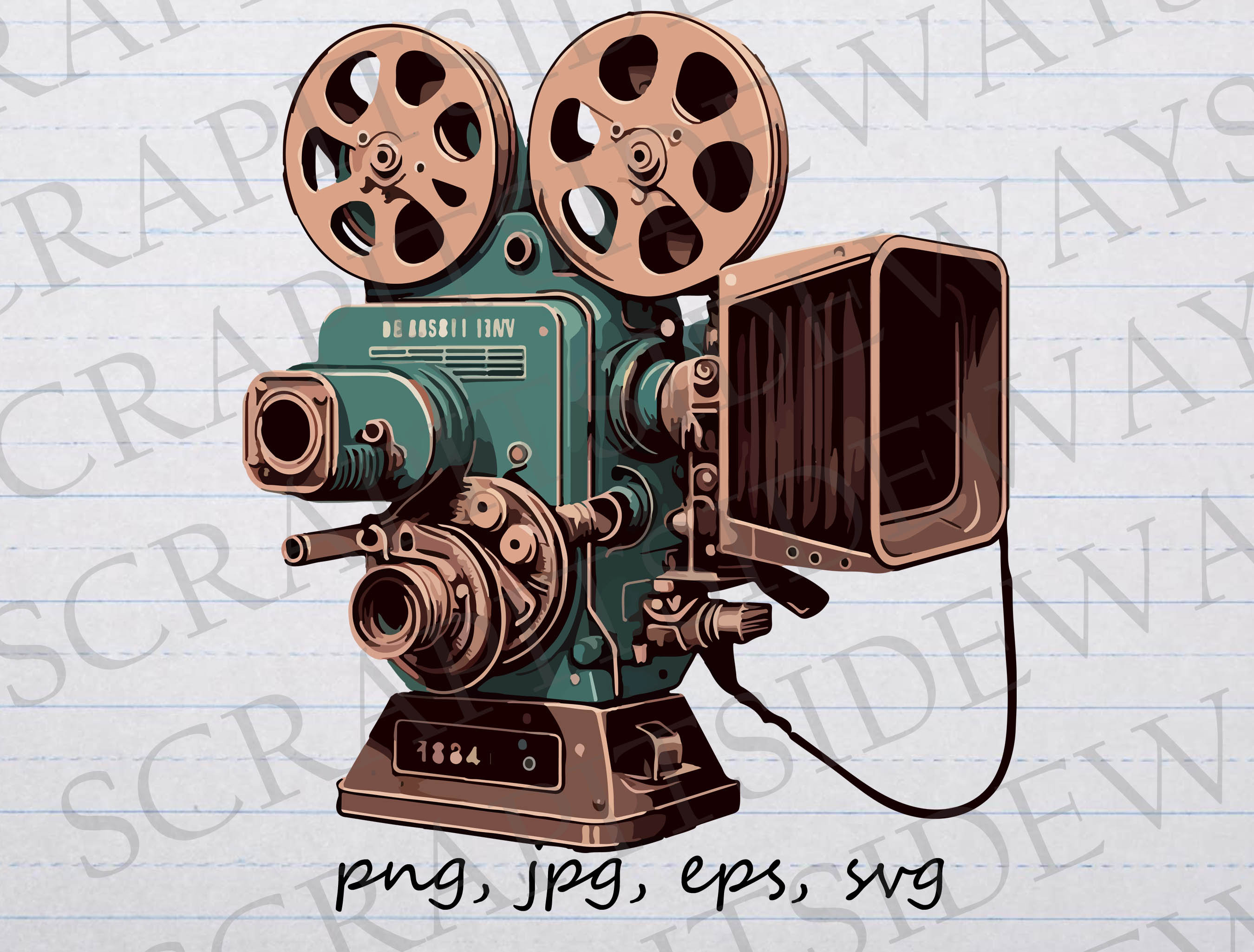 Vintage Movie Camera Vector