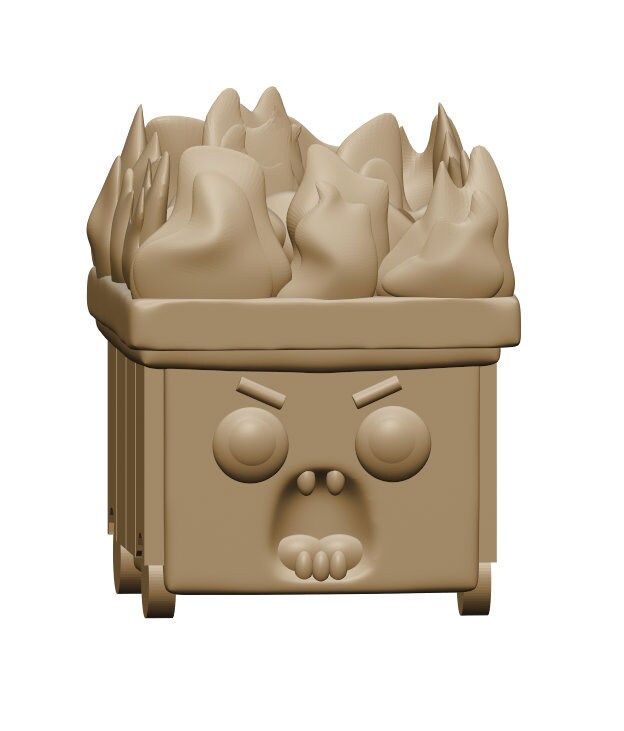Dumpster Fire STL File ONLY, Angry Dumpster, Angry Trash Can, Funny Stl ...