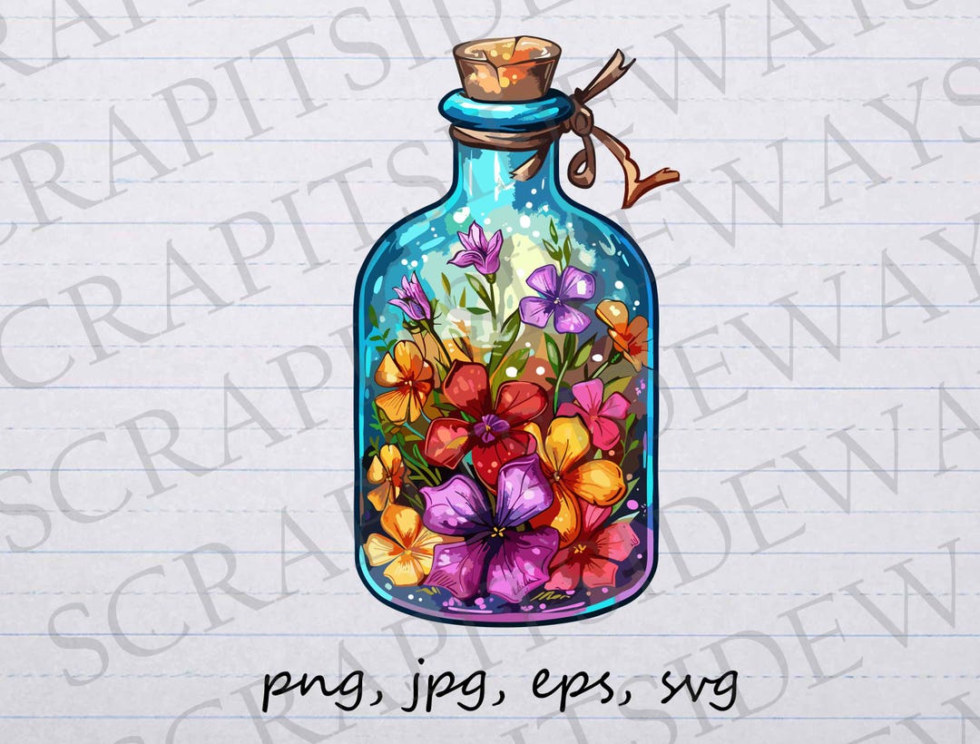 Flower Potion Clip Art Clipart Vector Graphic Svg Png Jpg Eps Flowers ...