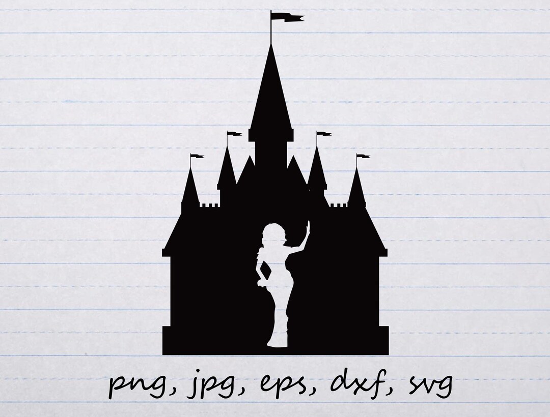 Drag Queen Castle Silhouette Outline Clipart Vector Graphic Digital ...